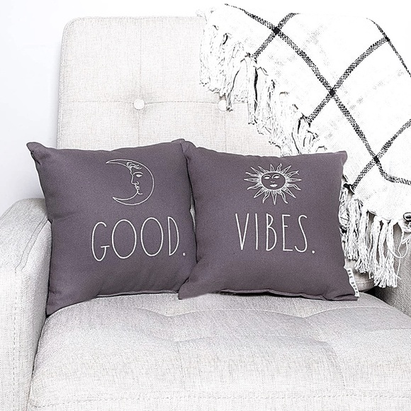 Rae Dunn | Accessories | Rae Dunn Good Vibes Decorativethrow Pillows ...